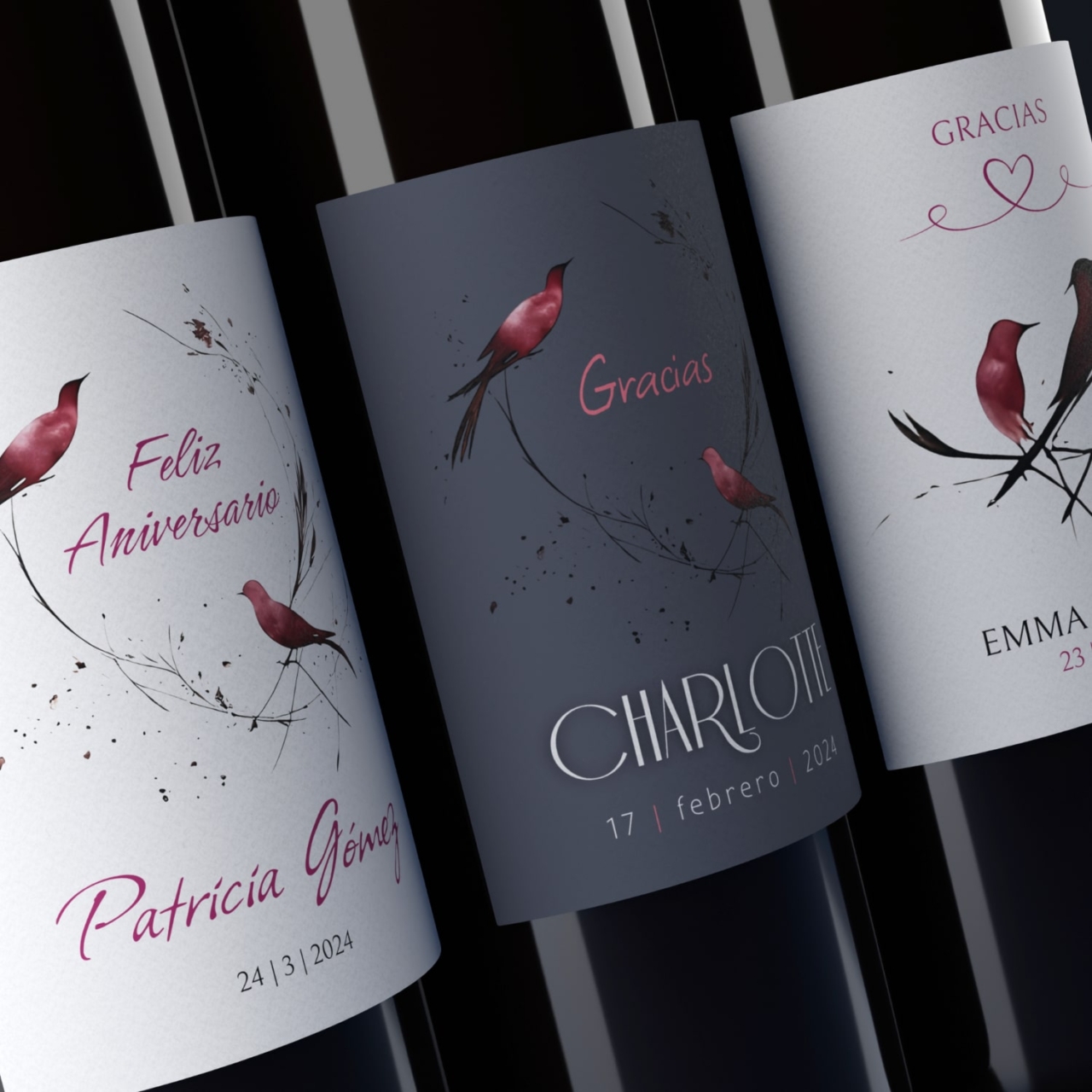 Etiquetas Vino para Boda y Celebraciones Vintage Love